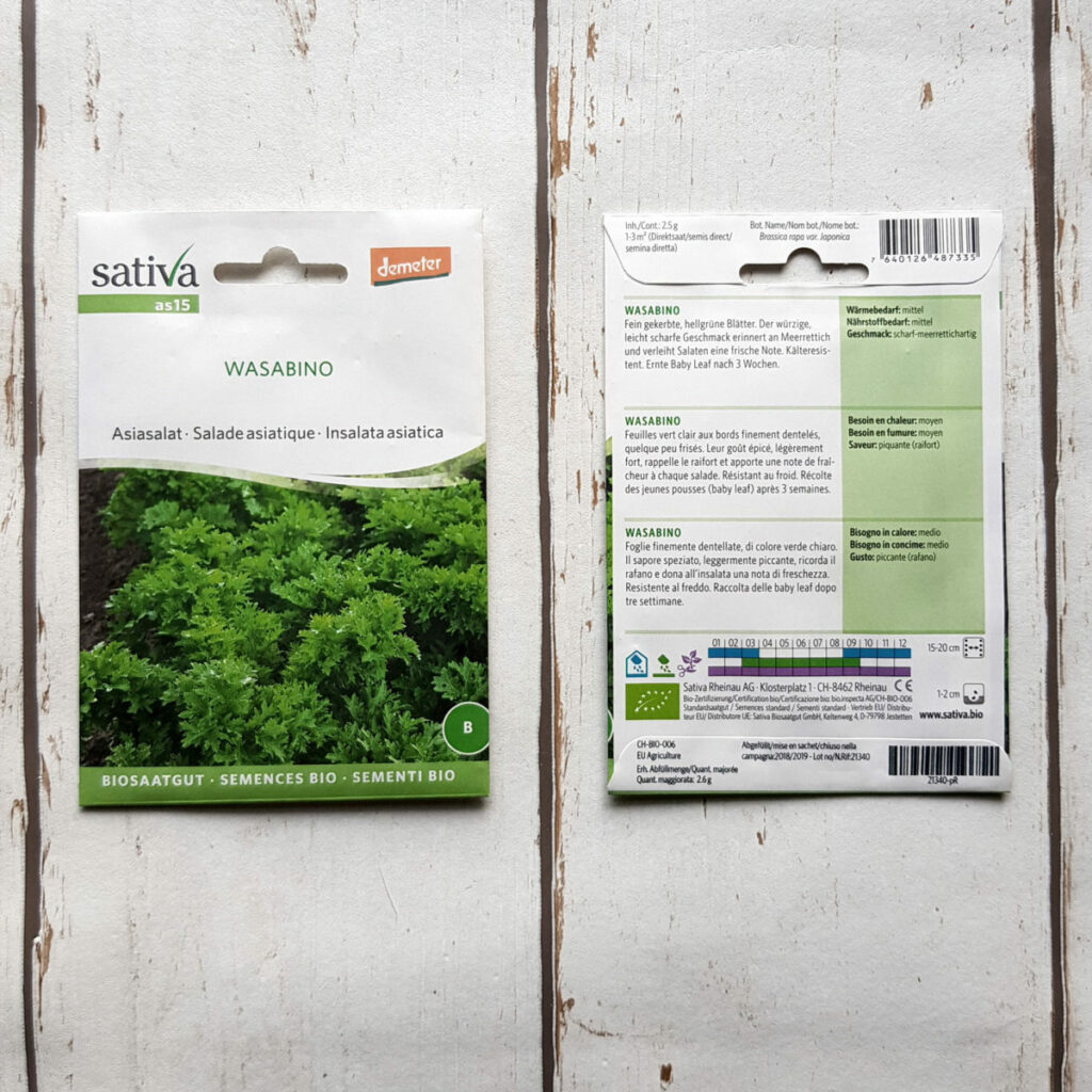 Wasabino Asiasalat - 1 Tüte Bio-Saatgut von Sativa - MISS GREENBALL